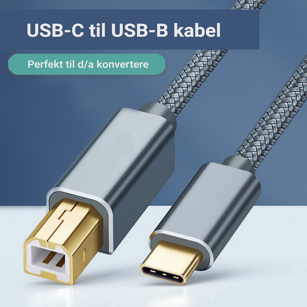 USB-C til USB-B kabel – Hifisentralen nettbutikk